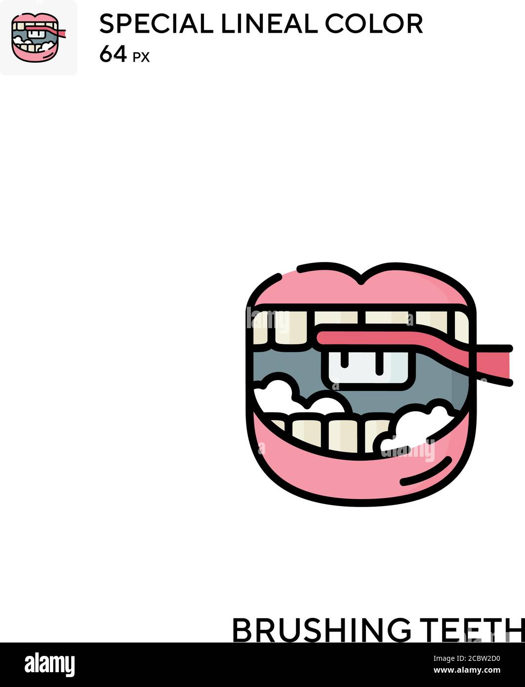 Brushing teeth Special lineal color vector icon. Brushing teeth icons for your business project ...