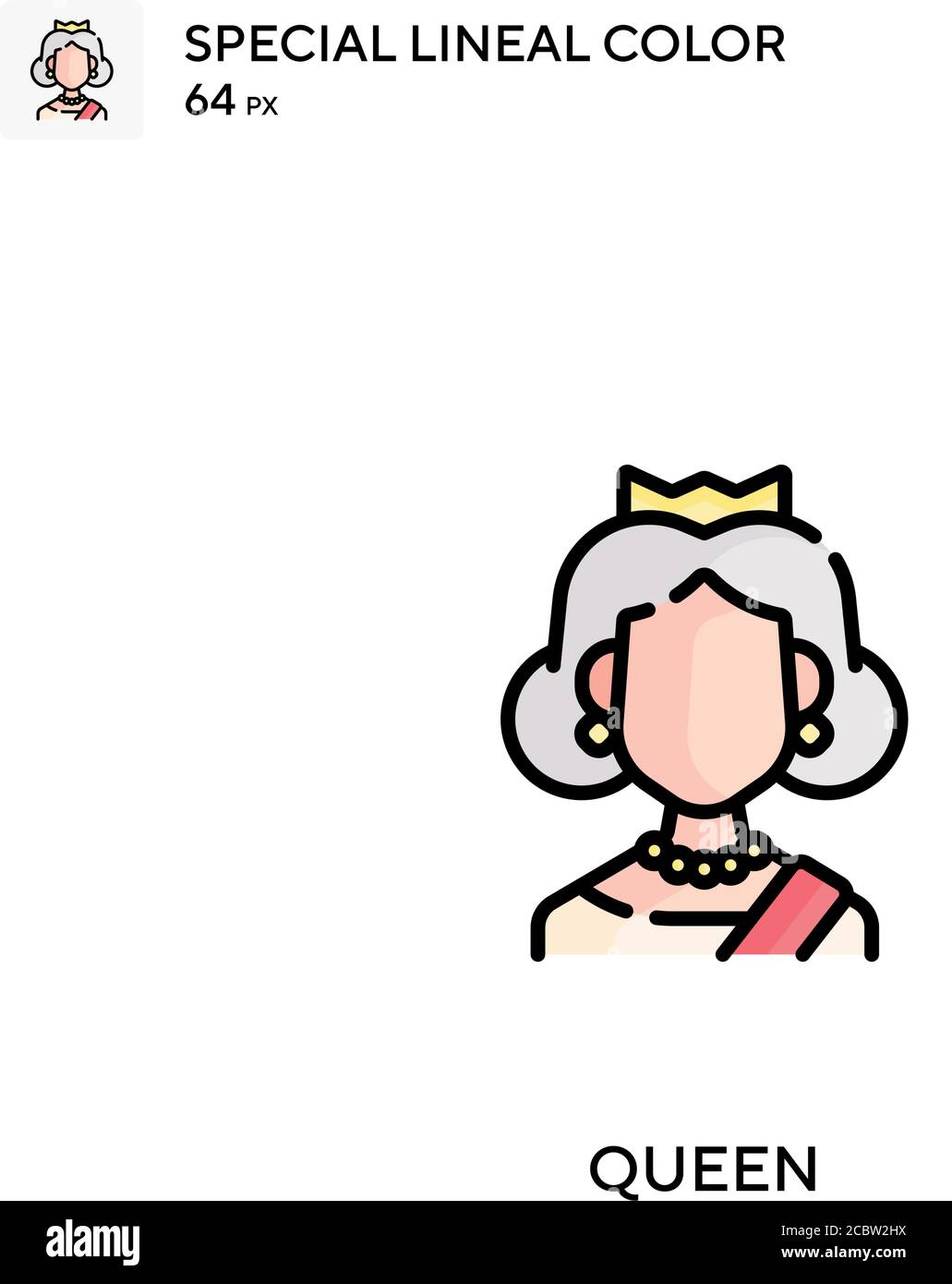 Queen Special lineal color vector icon. Queen icons for your business ...