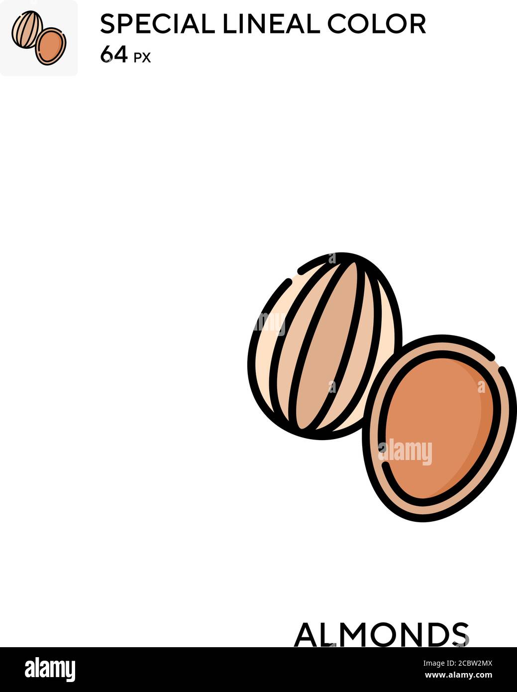 Almonds Special lineal color vector icon. Almonds icons for your business project Stock Vector ...