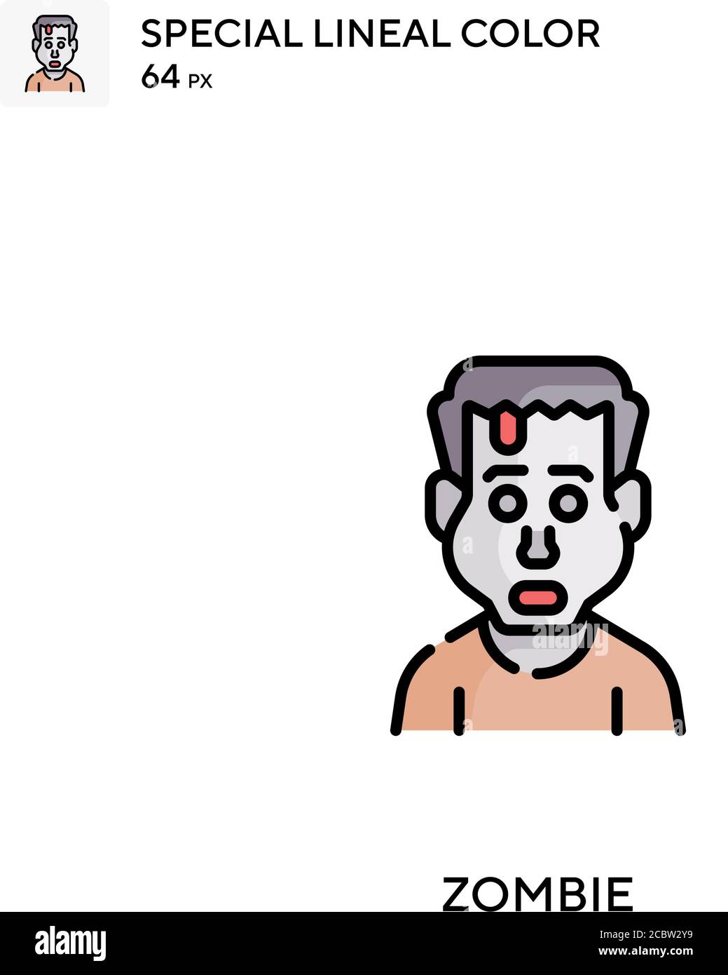 Zombie Special lineal color vector icon. Zombie icons for your business ...