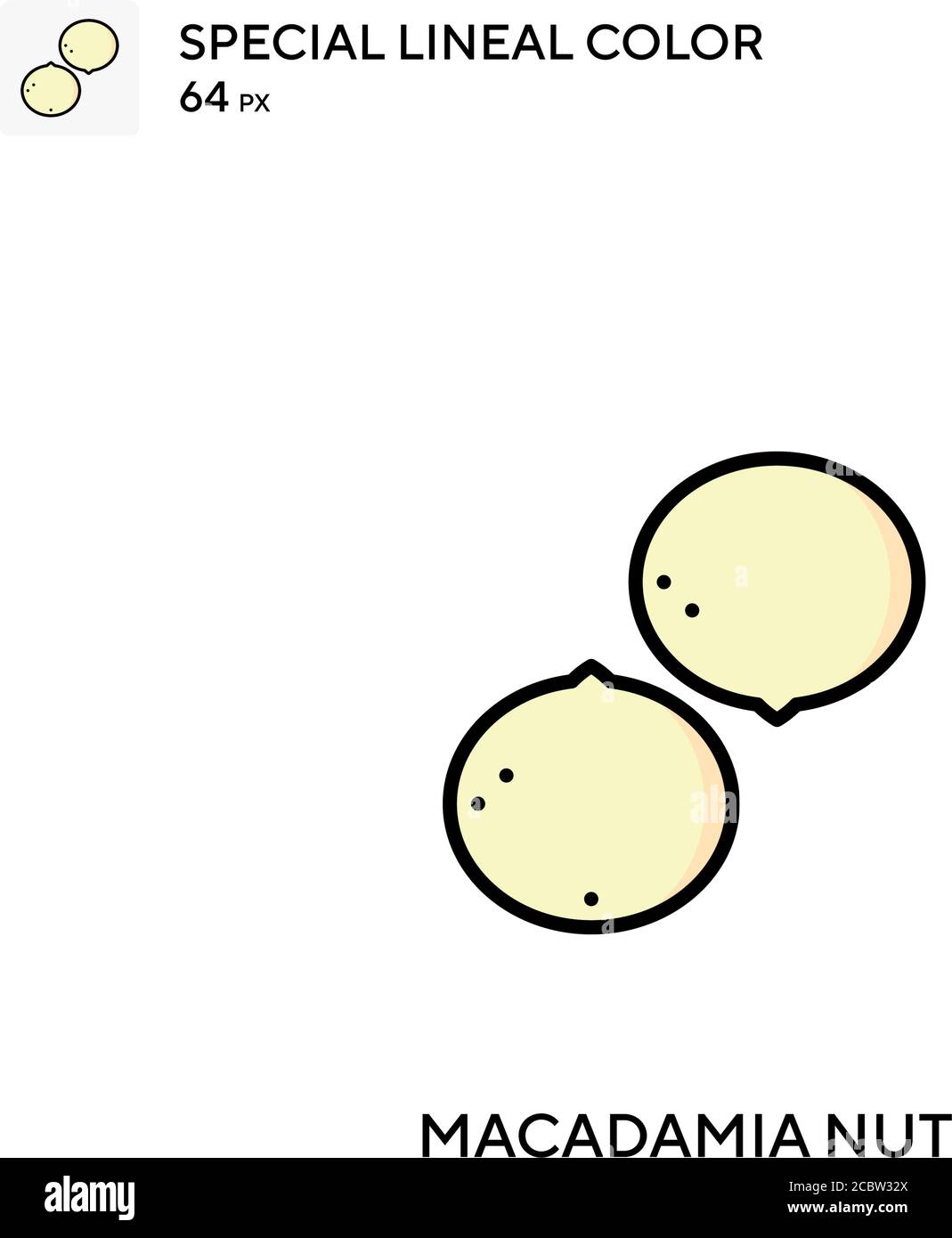 Macadamia nut Special lineal color vector icon. Macadamia nut icons for ... Macadamia nut Special lineal color vector icon. Macadamia nut icons for ...