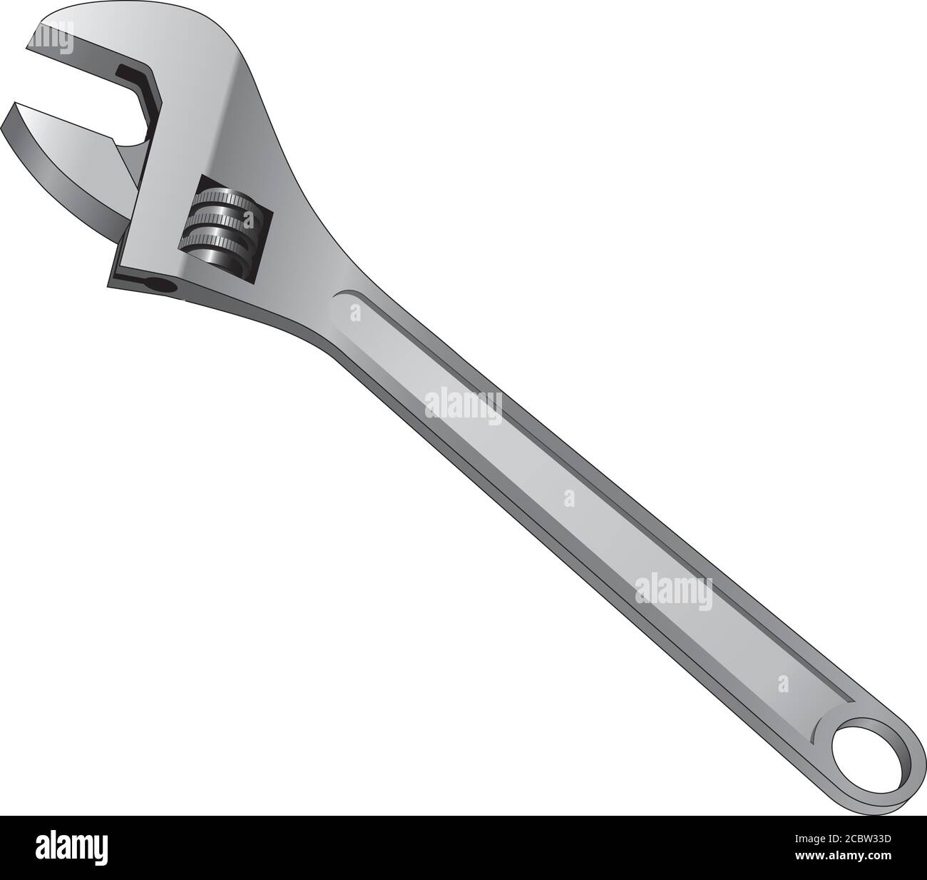 Adjustable spanner on metallic Stock Vector Images - Alamy