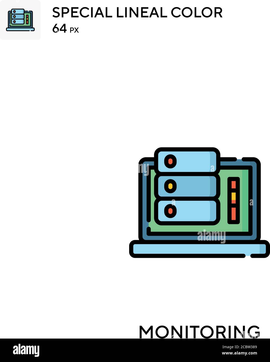Monitoring Special lineal color vector icon. Monitoring icons for your ...