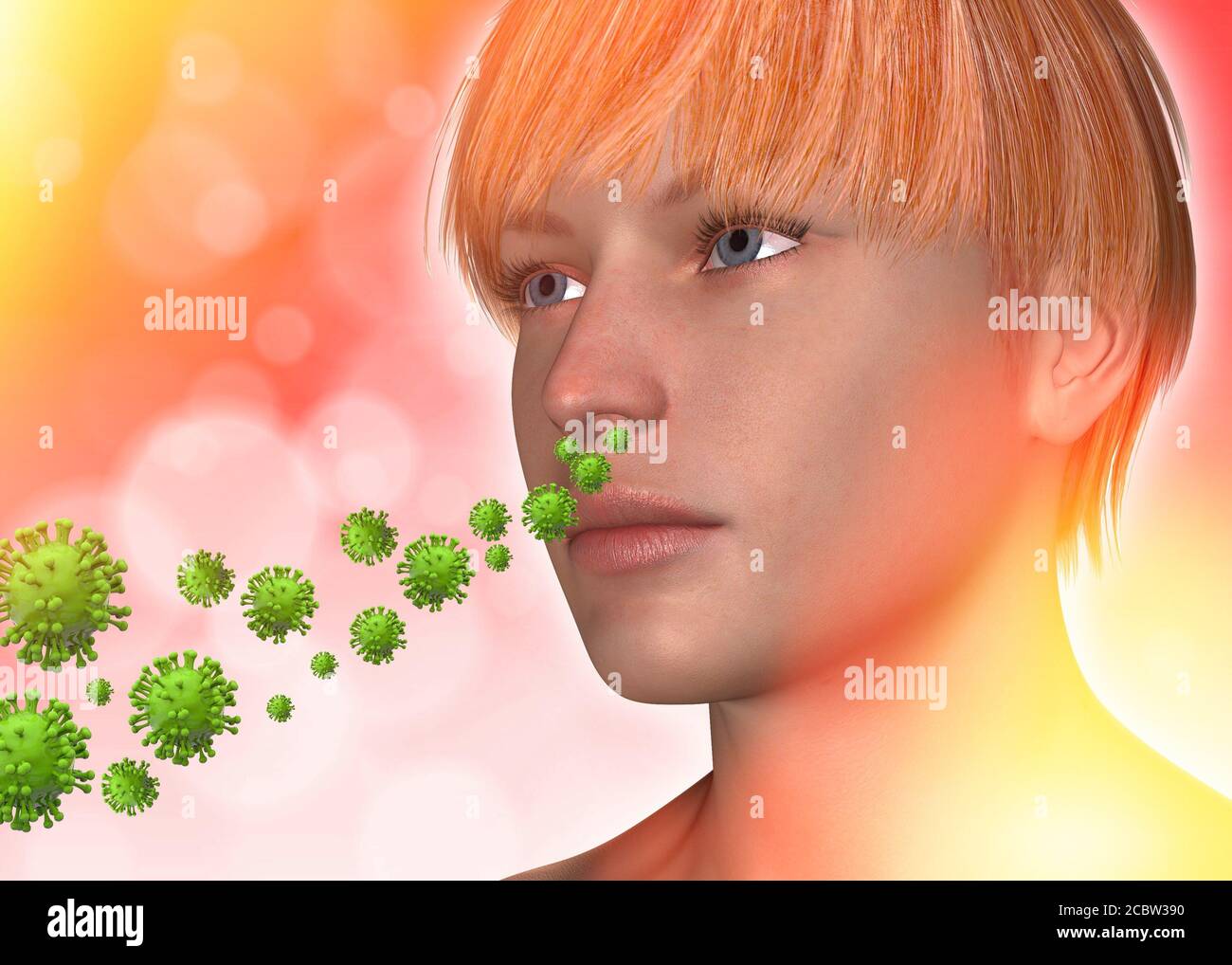Virus in the Air - 3D Stock Photo - Alamy