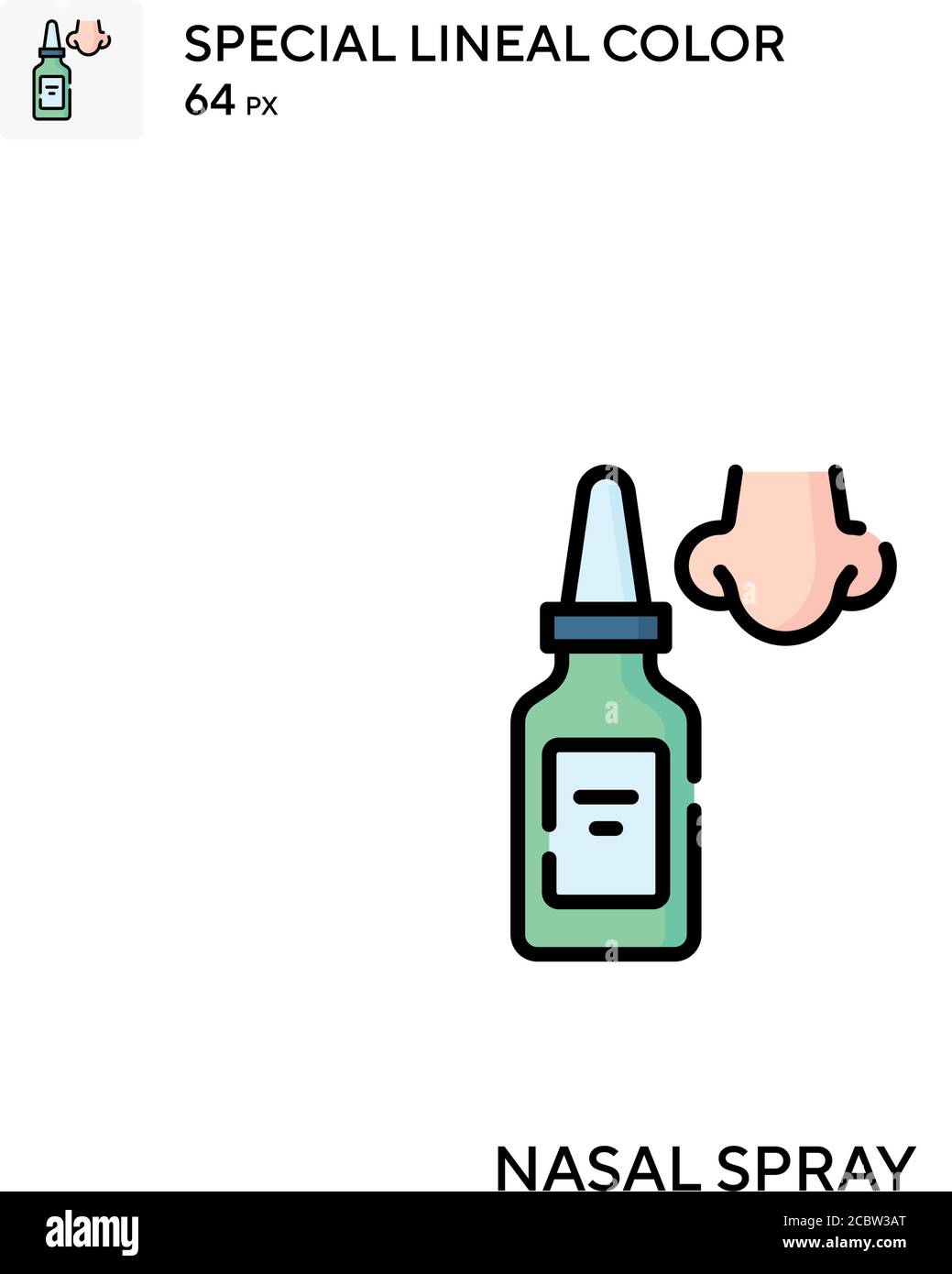 Nasal spray Special lineal color vector icon. Nasal spray icons for ...