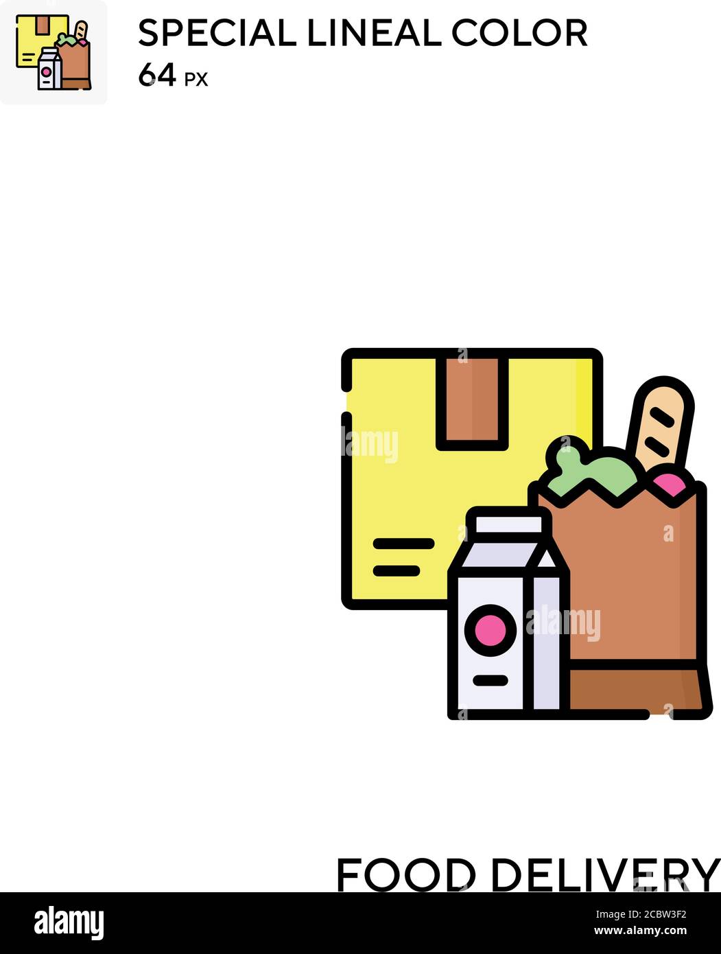 Food delivery Special lineal color vector icon. Food delivery icons for ...