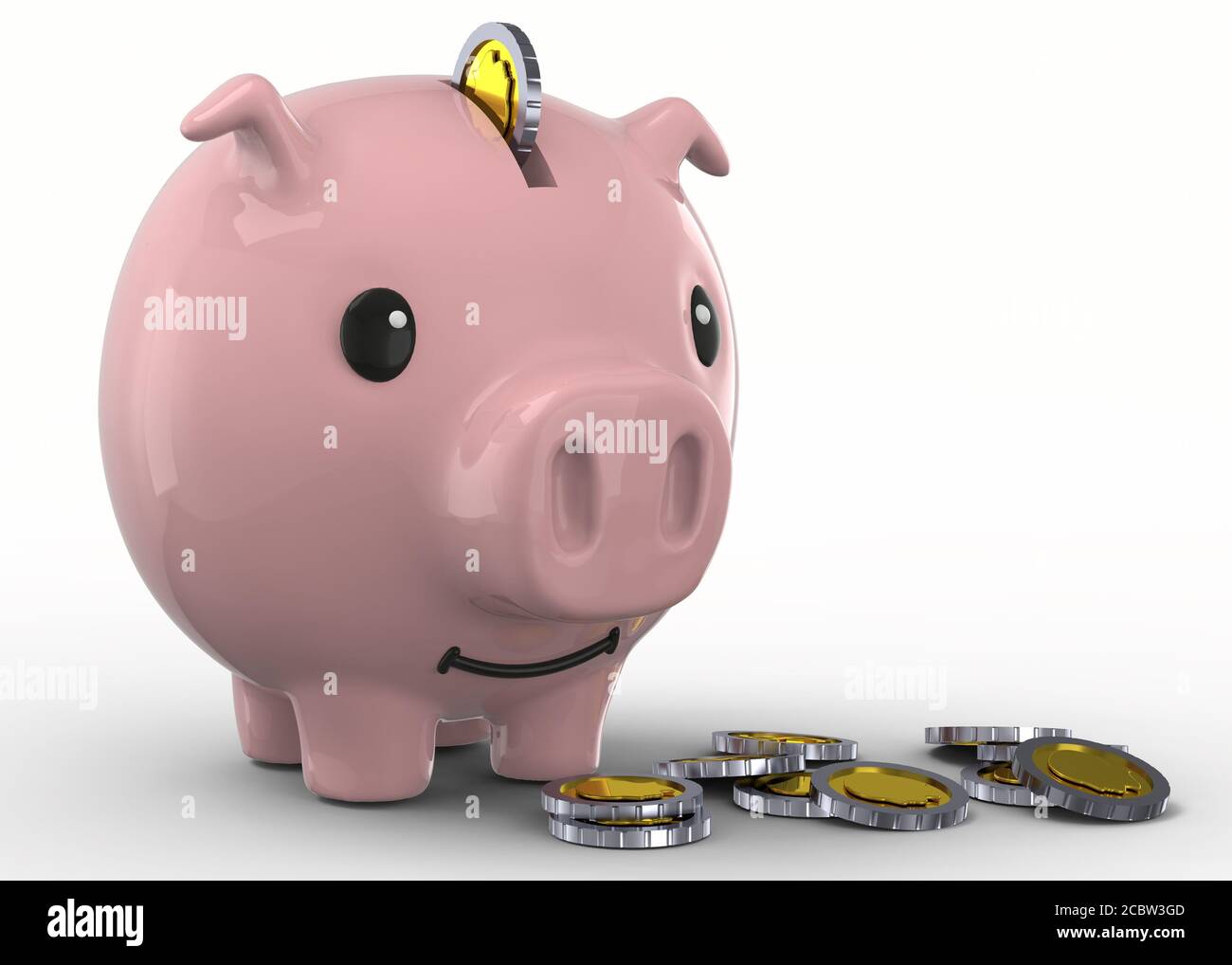 Pig Coin Bank - 3D Stock Photo - Alamy