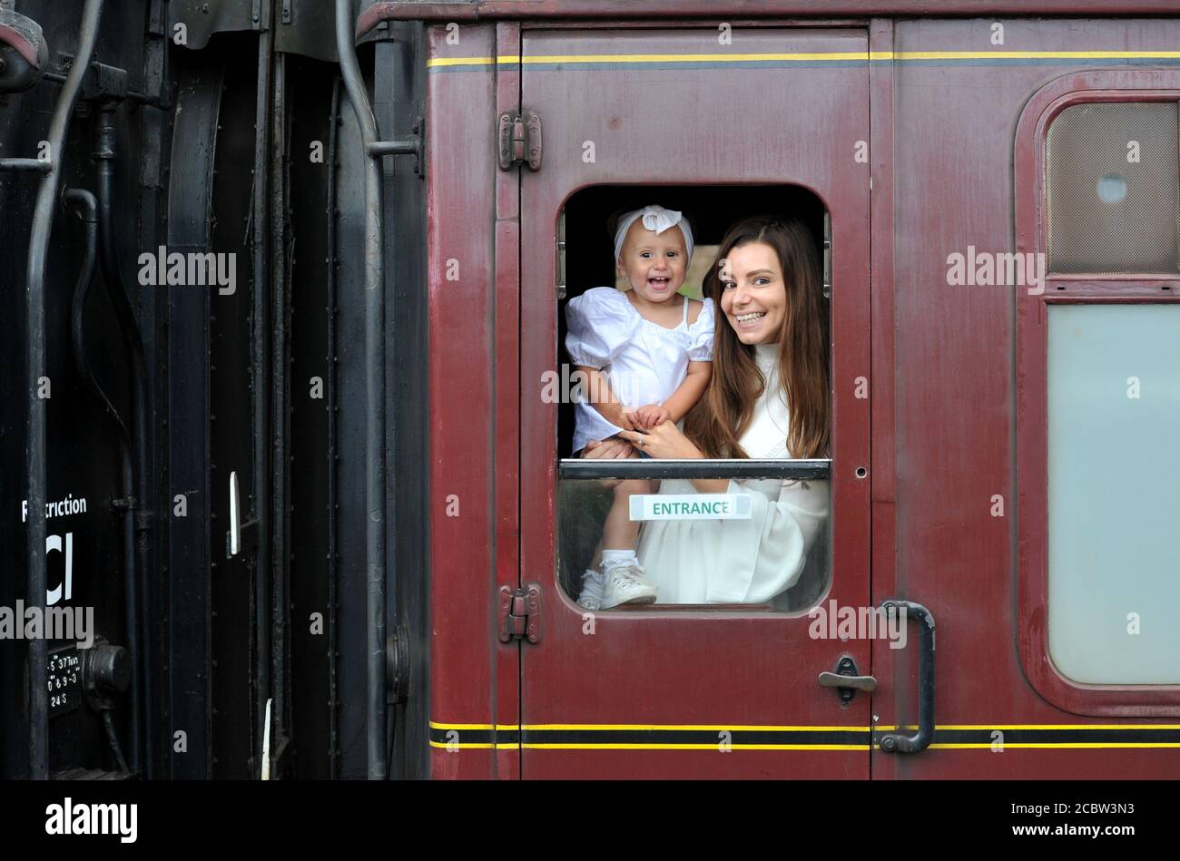Gemma Bird with her daughter Bronte Bird (18 months) were visiting from ...