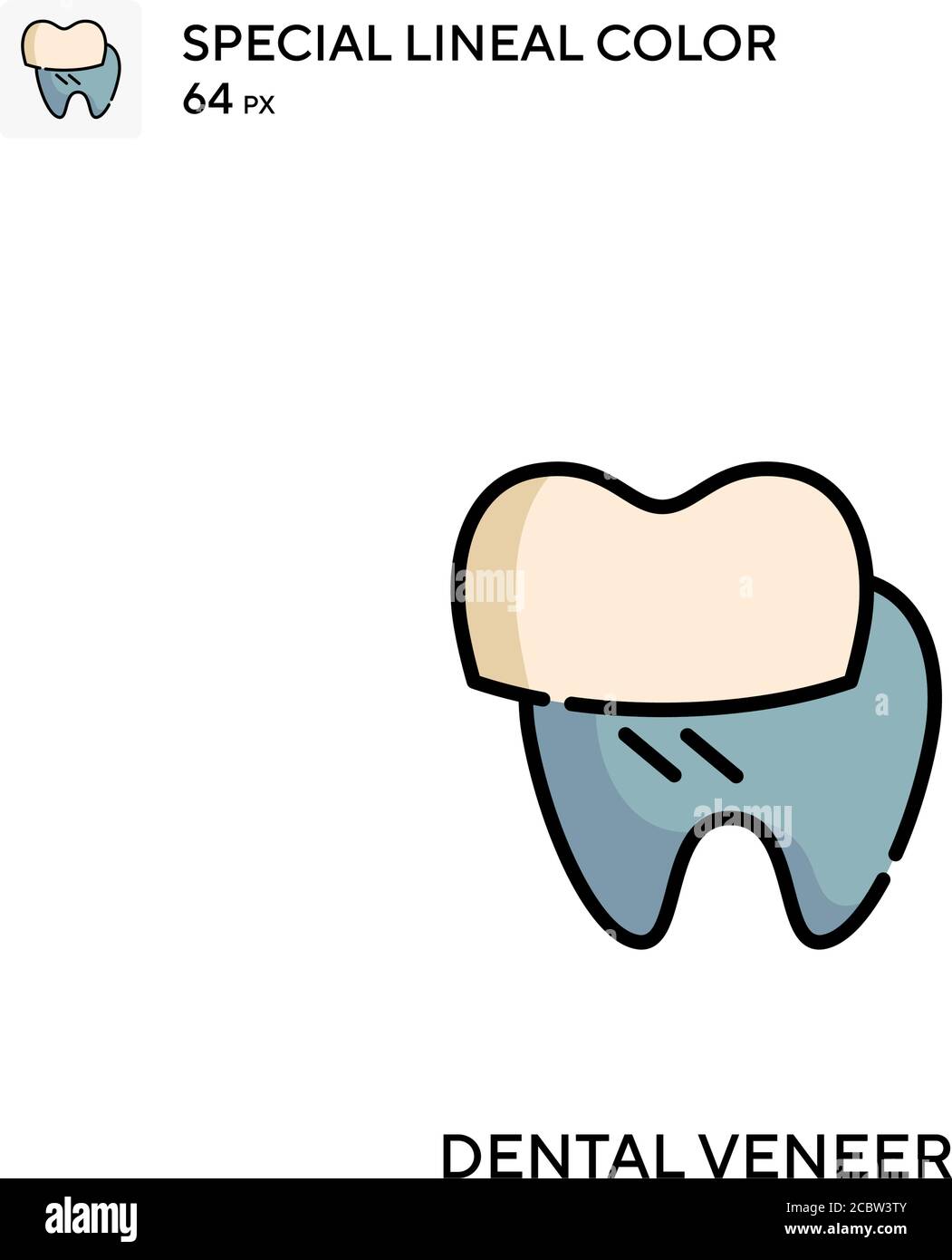 Dental veneer Special lineal color vector icon. Dental veneer icons for ...