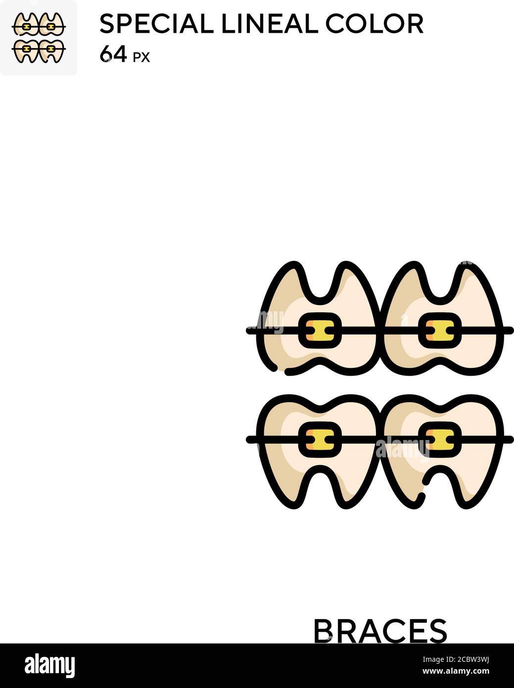 Braces Special lineal color vector icon. Braces icons for your business ...