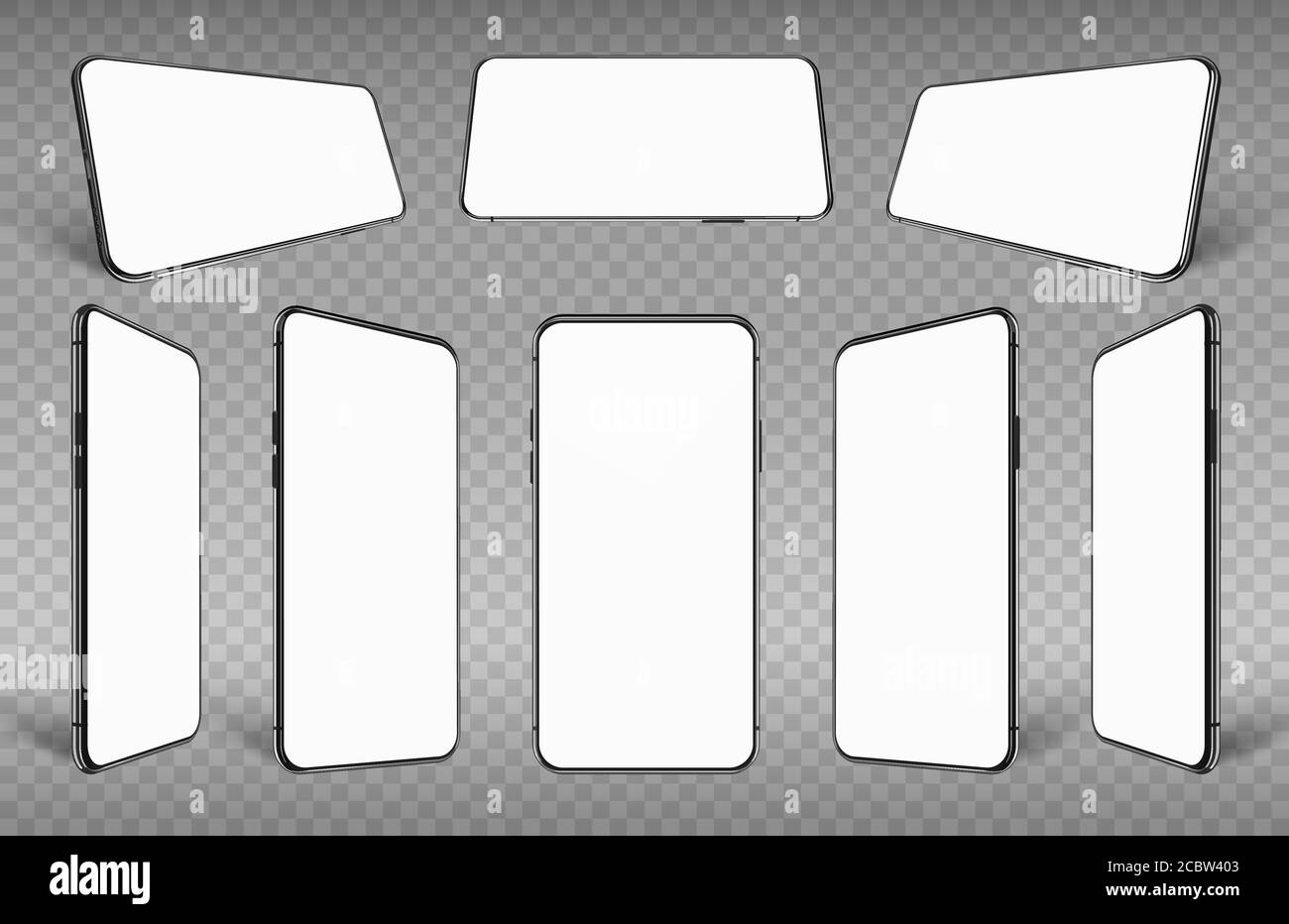 Realistic smartphone mockup. Cellphone frame with blank display ...