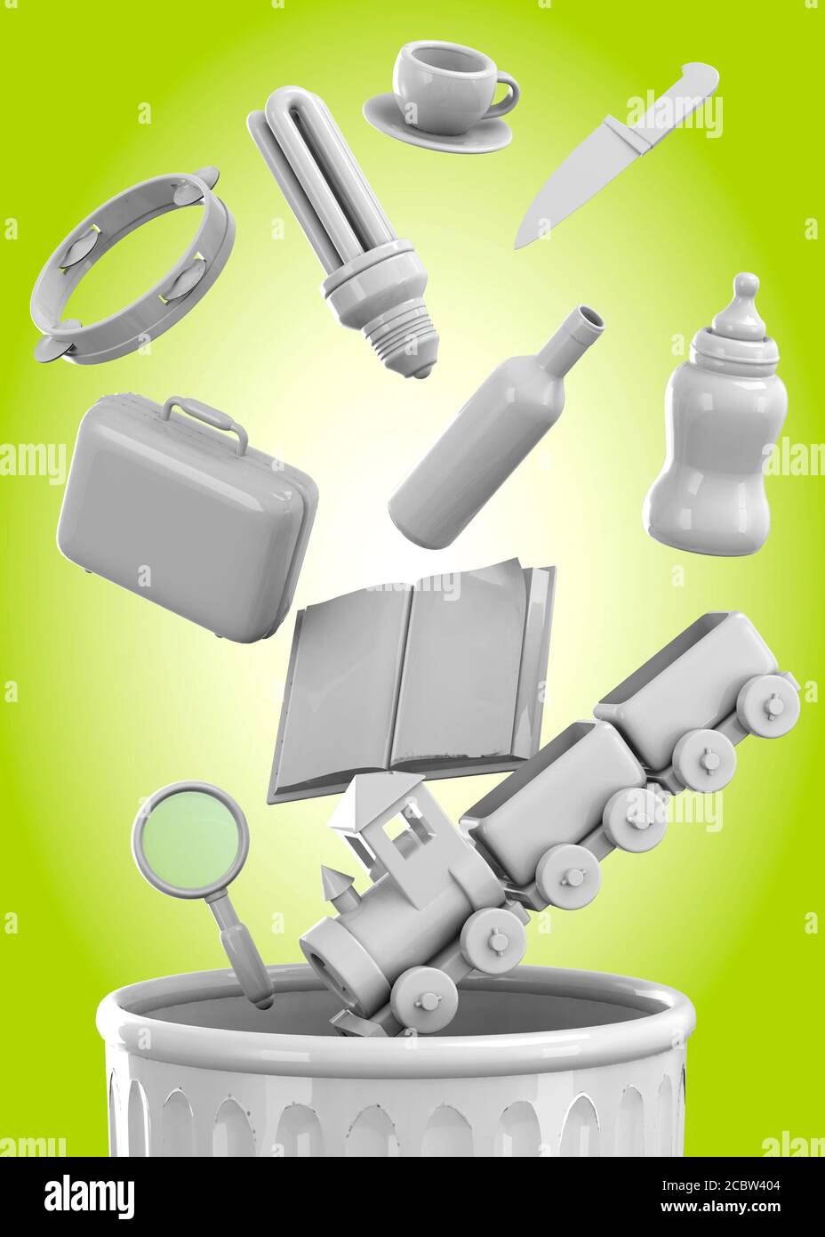 Object in the trash - 3D Stock Photo - Alamy