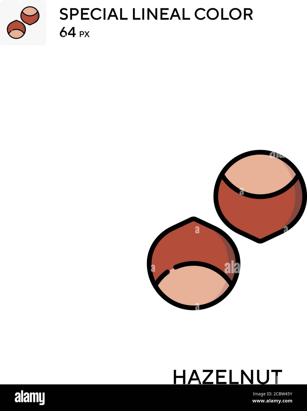 Hazelnut Special lineal color vector icon. Hazelnut icons for your business project Stock Vector ...