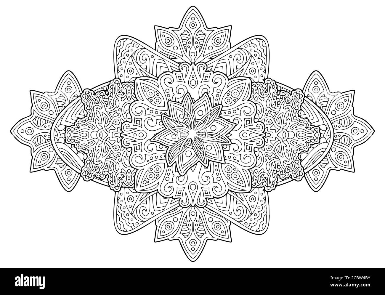 Beautiful abstract adult coloring book page on white background Stock ...