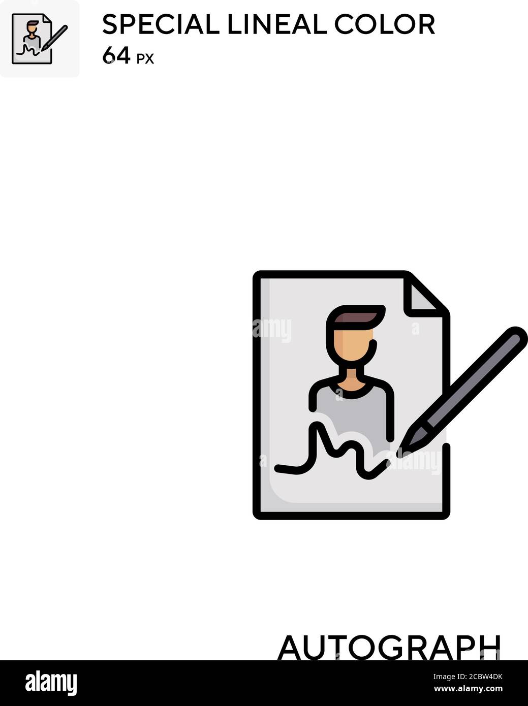 Autograph Special lineal color vector icon. Autograph icons for your ...