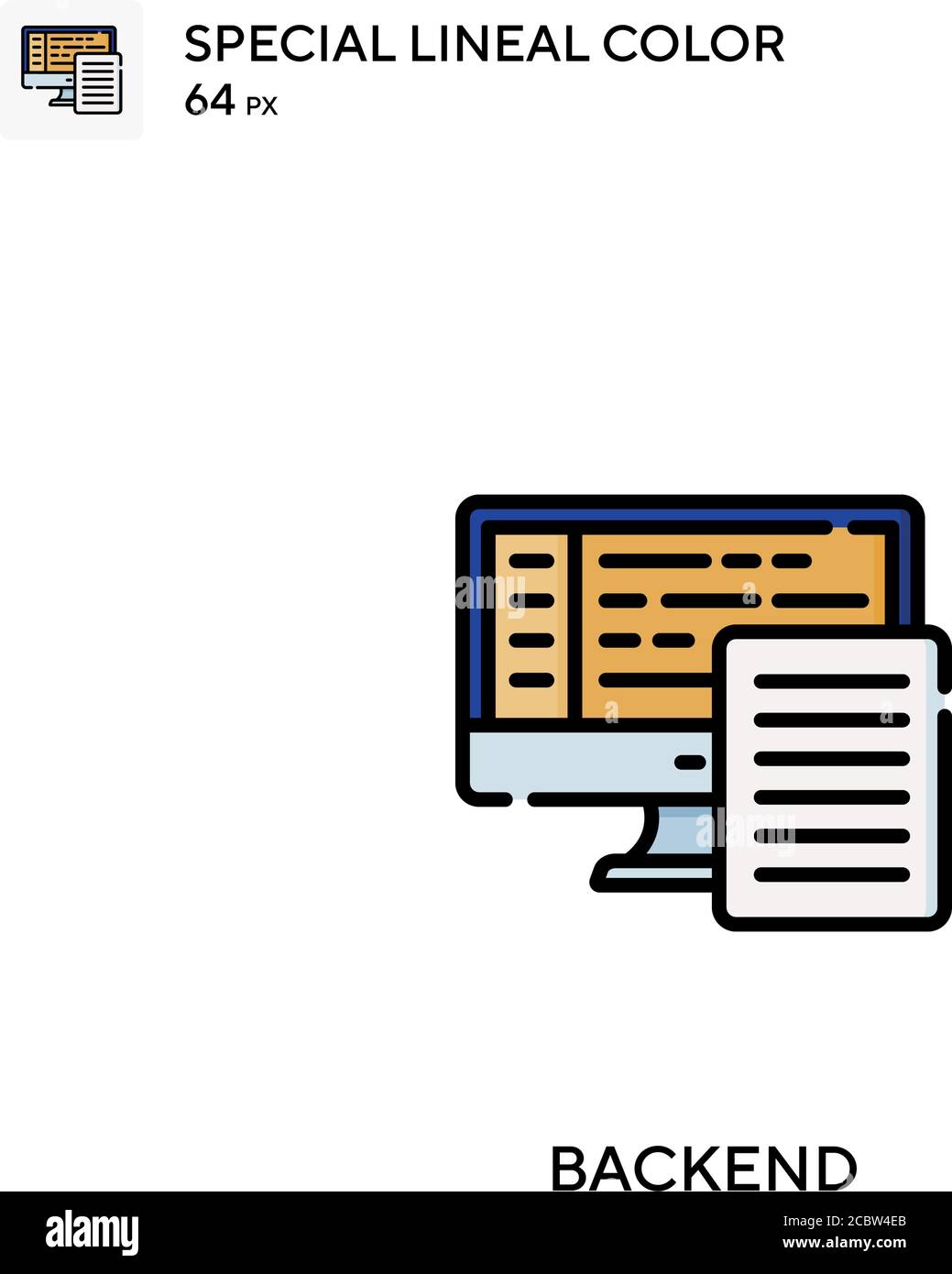 Backend Special lineal color vector icon. Backend icons for your ...