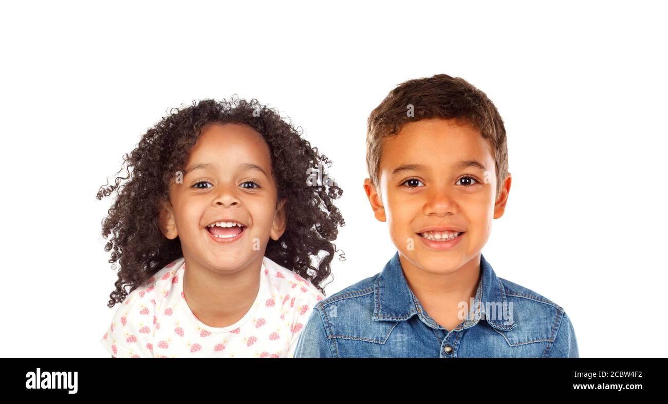 Happy children laughing isolated on a white background Stock Photo - Alamy