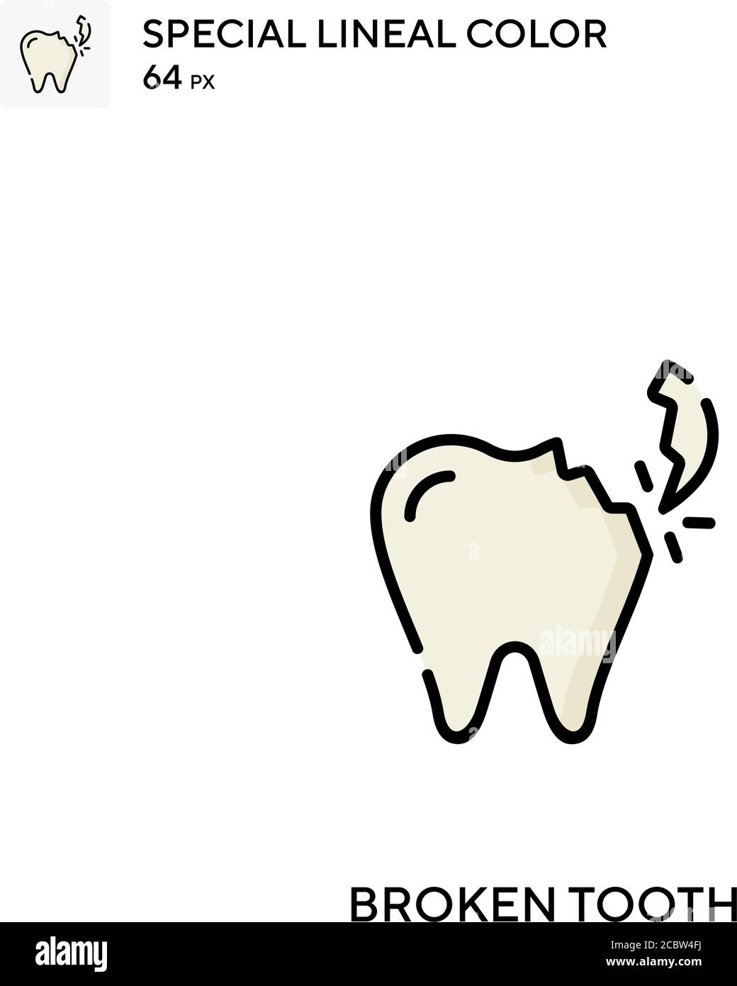Broken tooth Special lineal color vector icon. Broken tooth icons for your business project ...