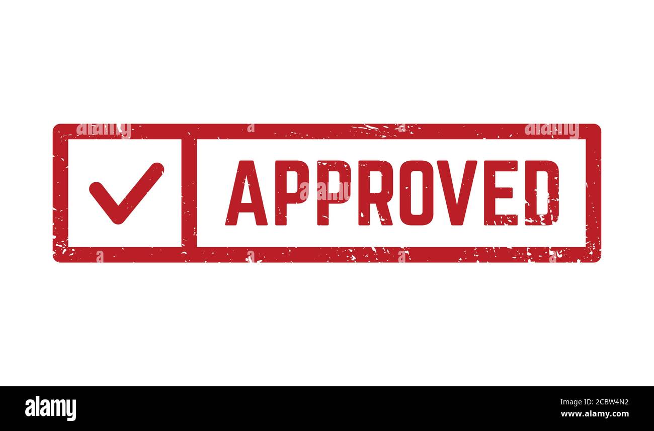 Grunge red accepted square rubber seal stamp on white background ...