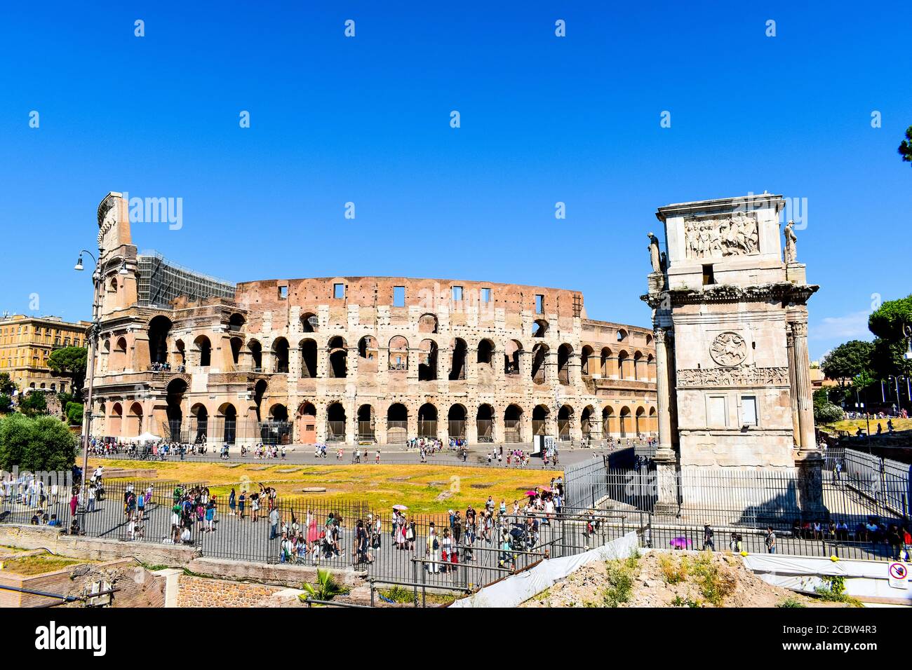 The view outside the Colosseum in Rome Stock Photo - Alamy