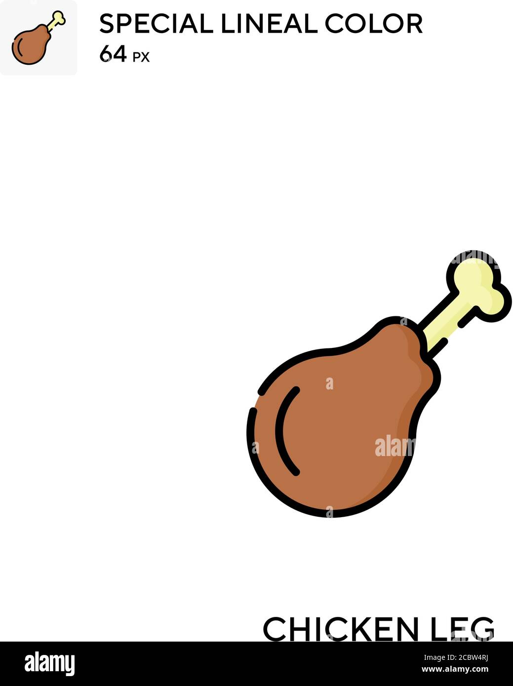 Chicken leg Special lineal color vector icon. Chicken leg icons for ...