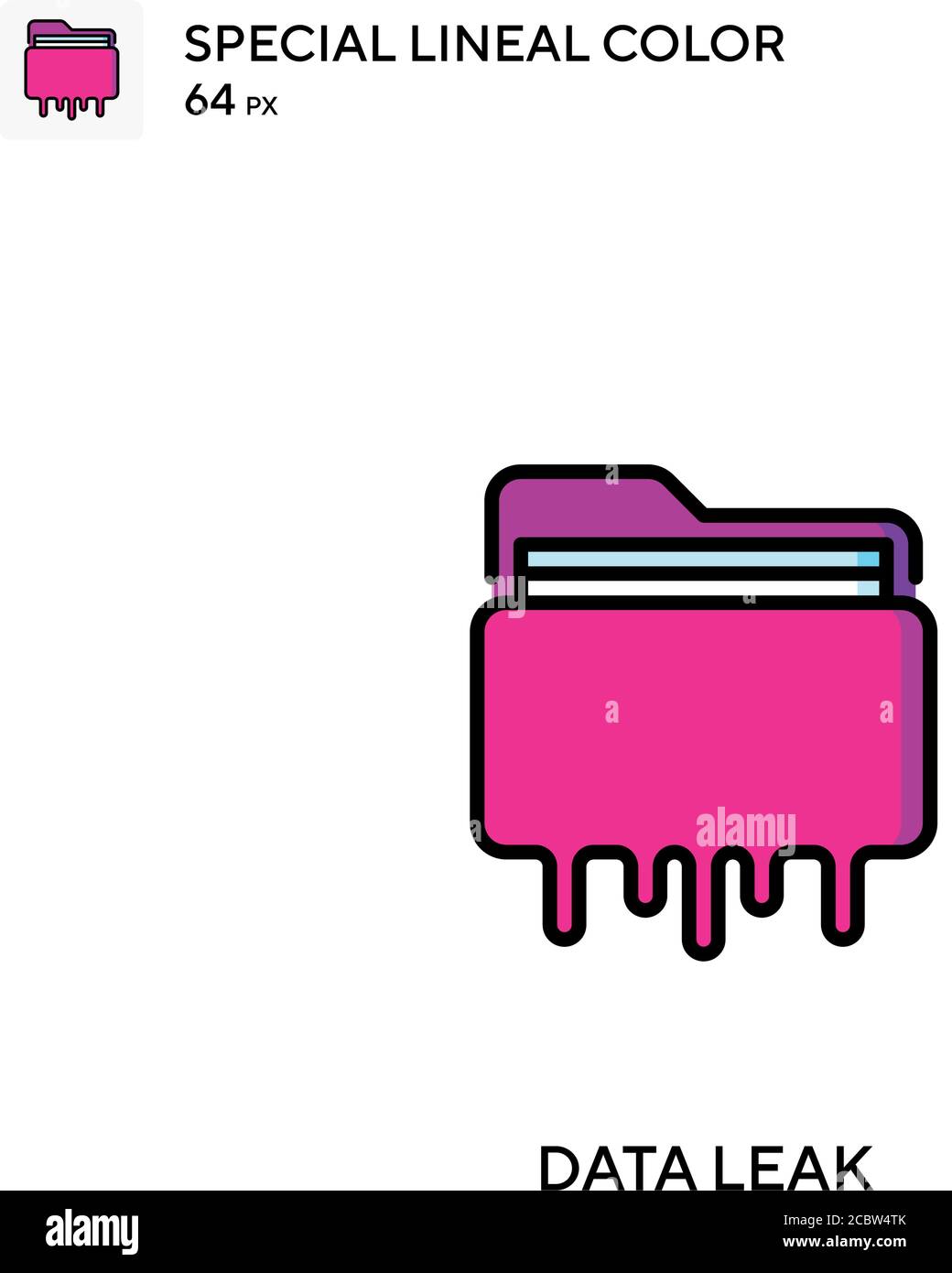 Data leak Special lineal color vector icon. Data leak icons for your ...