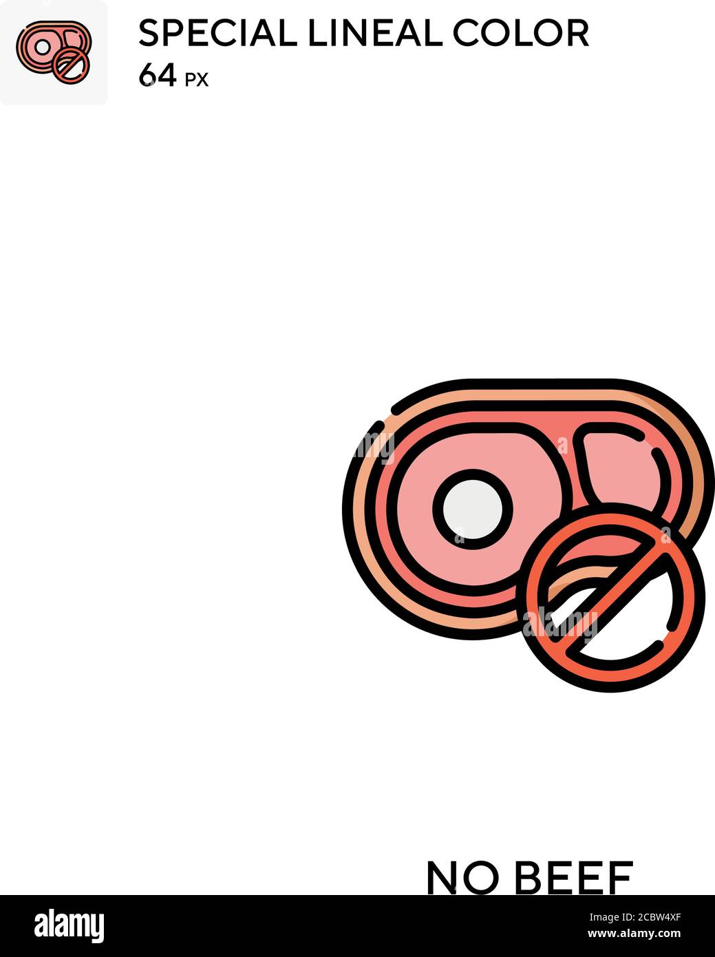 No beef Special lineal color vector icon. No beef icons for your ...