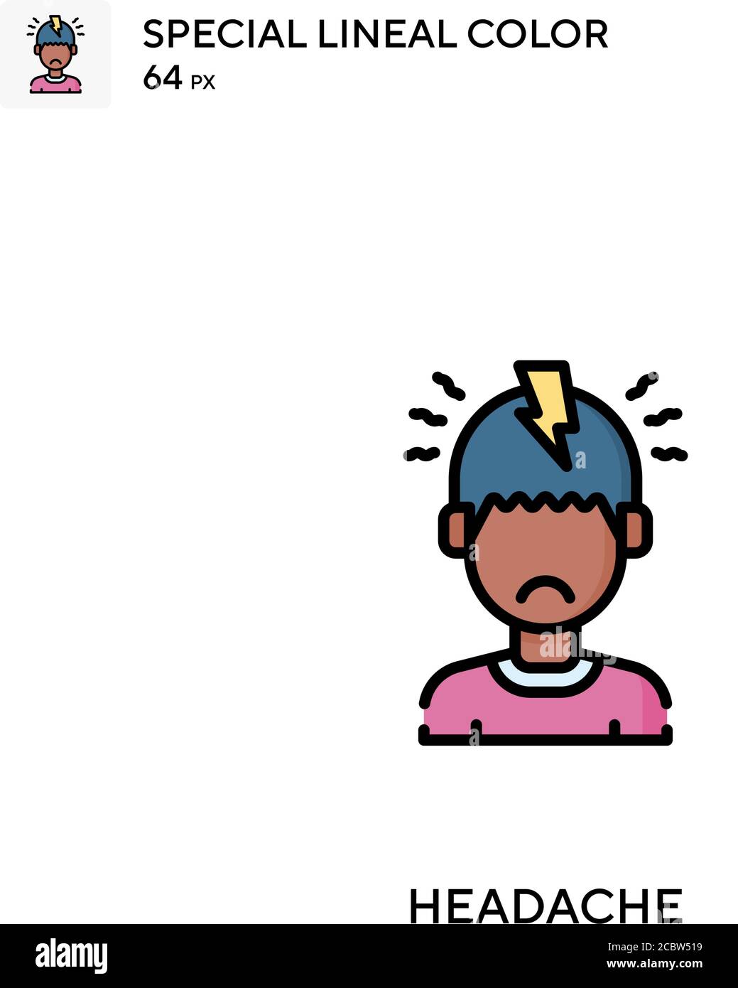 Headache Special lineal color vector icon. Headache icons for your ...