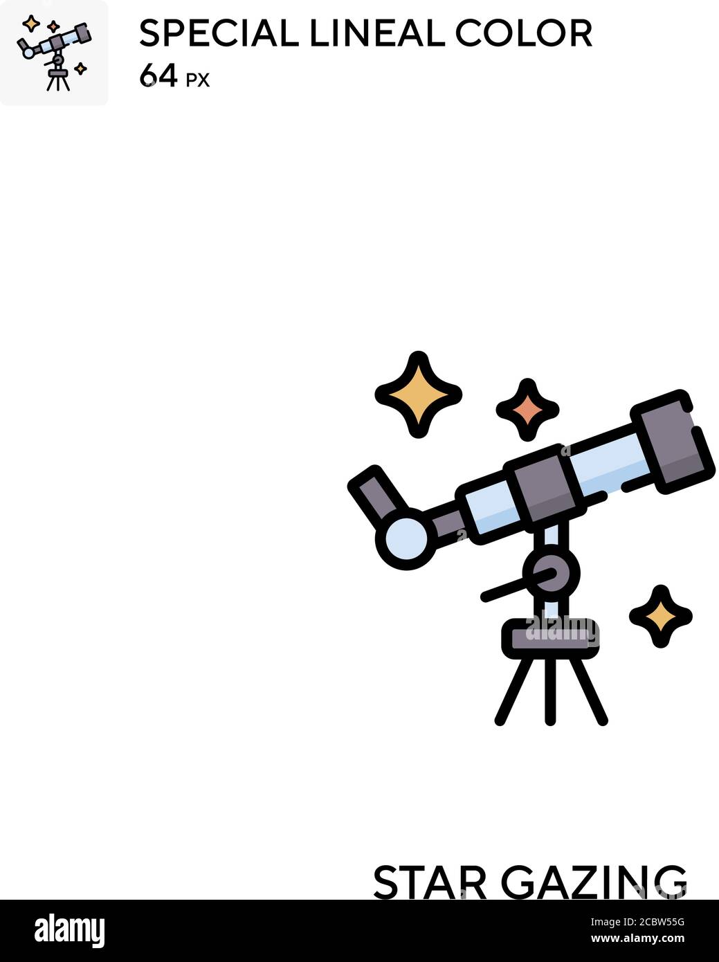 Star gazing Special lineal color vector icon. Star gazing icons for ...