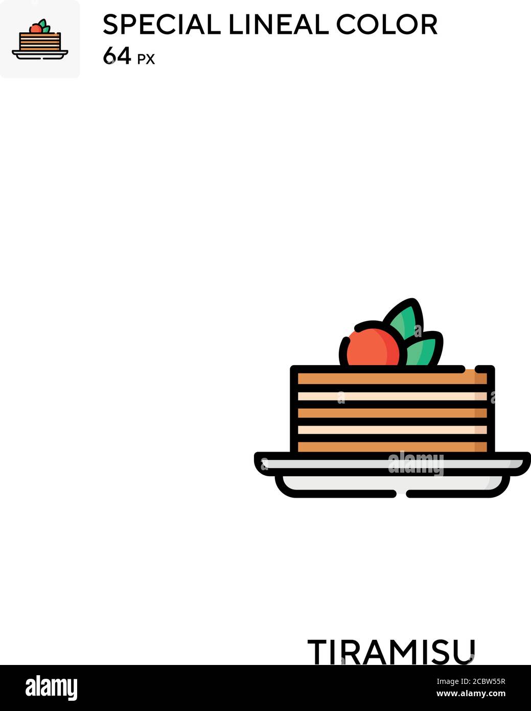 Tiramisu Special lineal color vector icon. Tiramisu icons for your ...