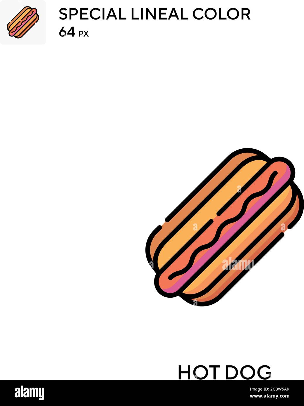Hot dog Special lineal color vector icon. Hot dog icons for your ...