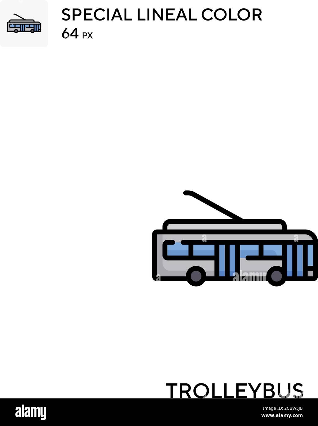 Trolleybus Special lineal color vector icon. Trolleybus icons for your business project Stock ...
