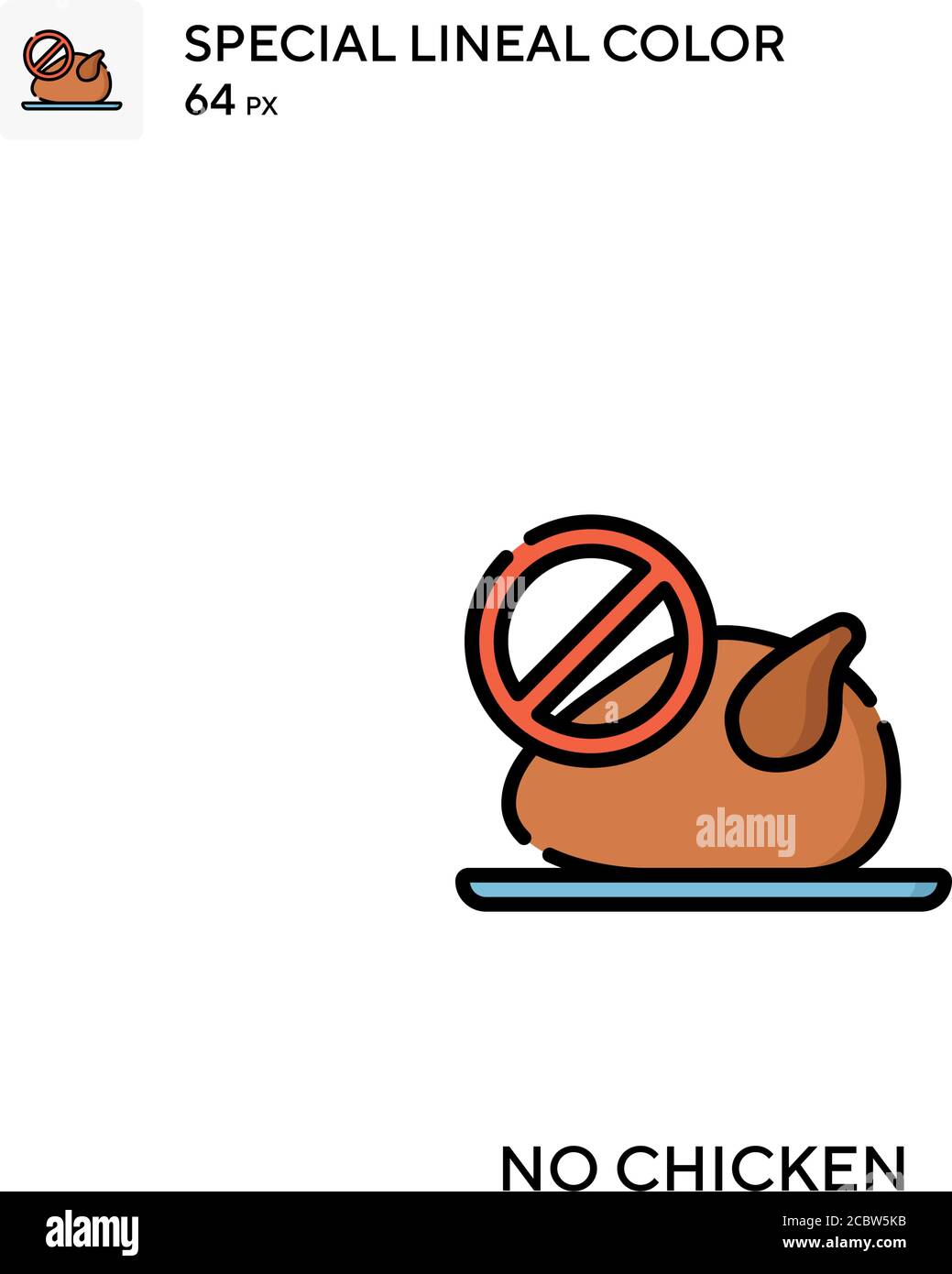 No chicken Special lineal color vector icon. No chicken icons for your ...