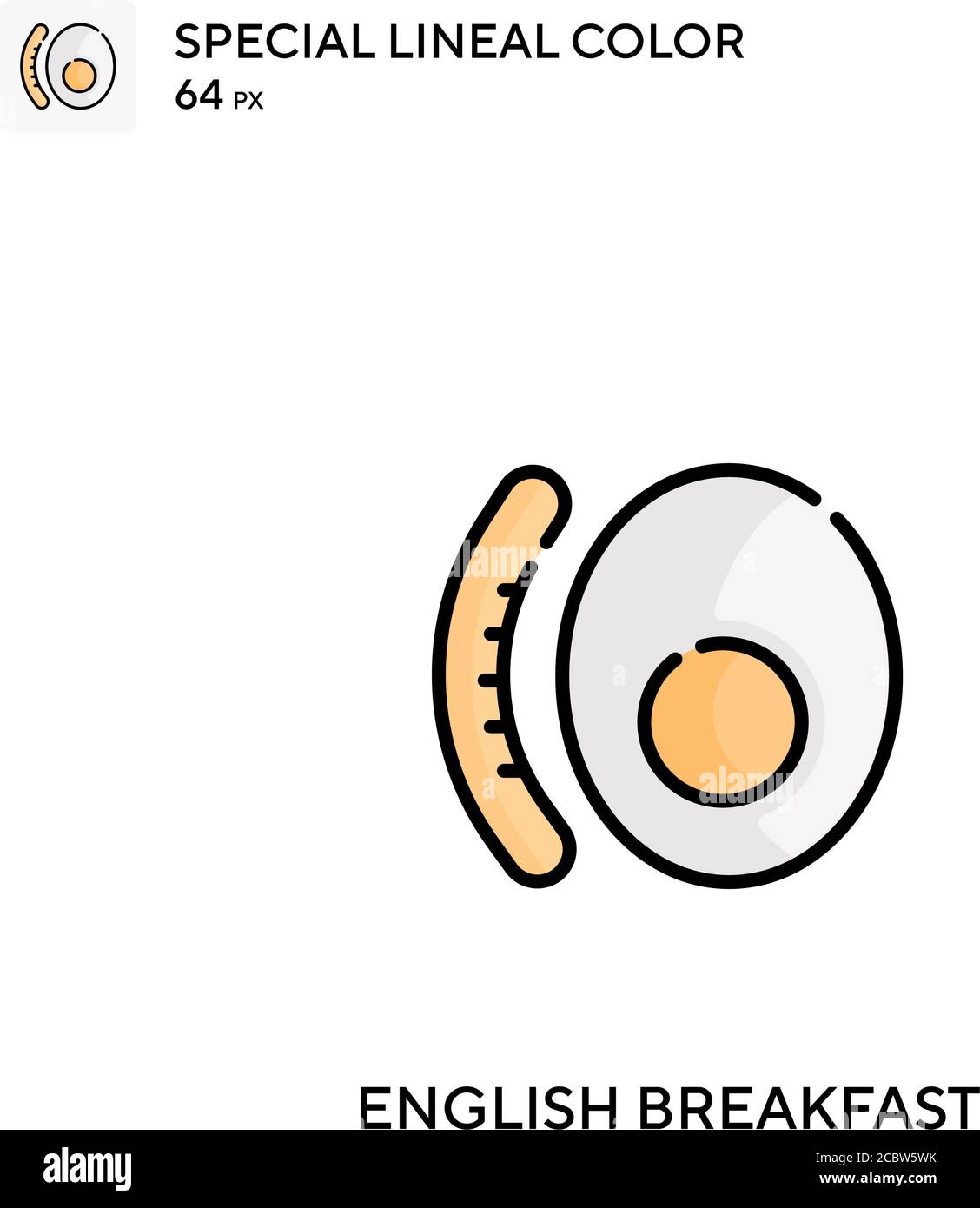 English breakfast Special lineal color vector icon. English breakfast ...