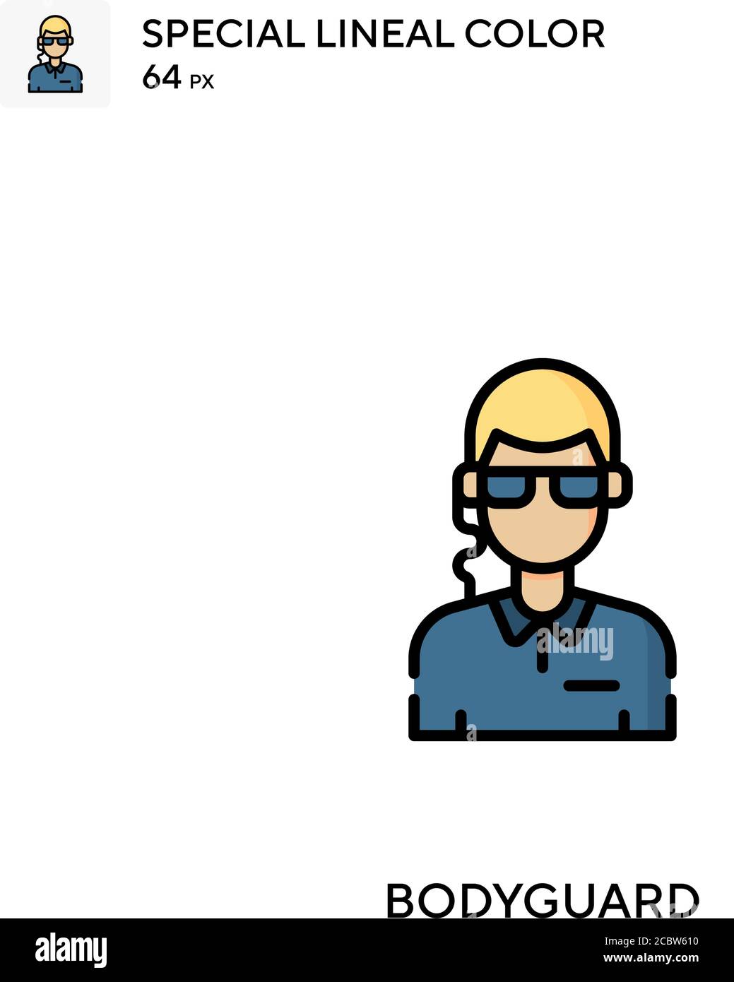 Bodyguard Special lineal color vector icon. Bodyguard icons for your ...