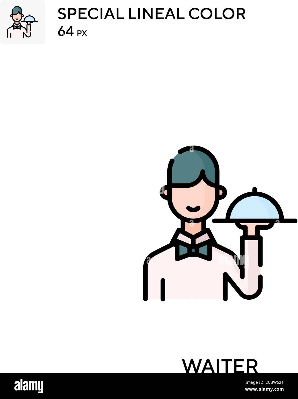 Waiter Special lineal color vector icon. Waiter icons for your business ...