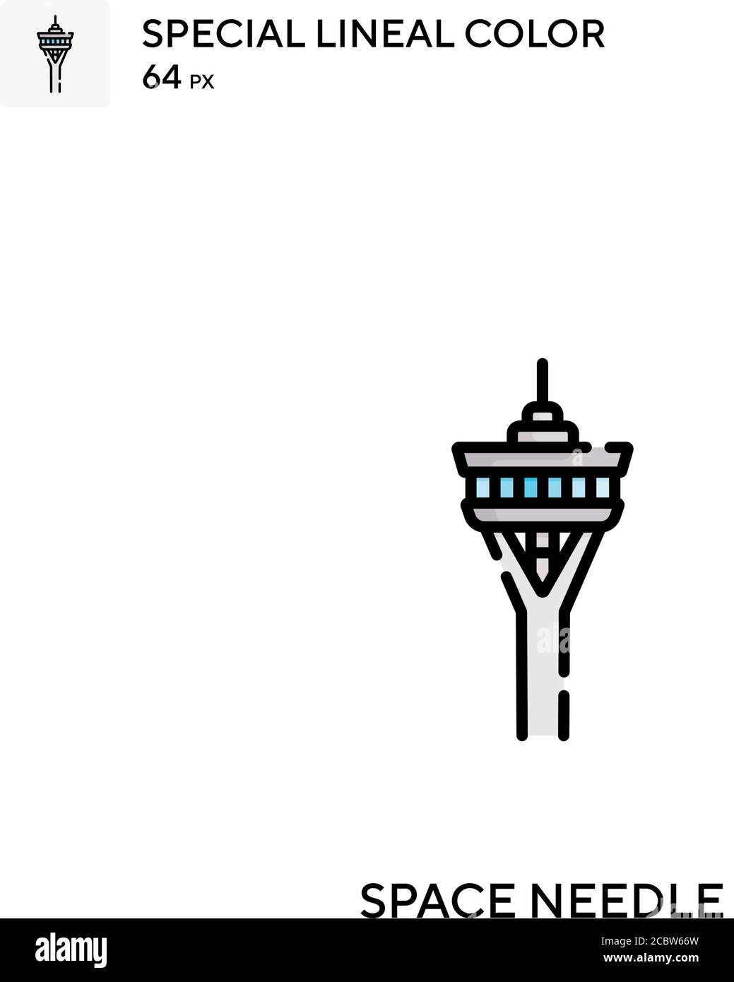 Space needle Special lineal color vector icon. Space needle icons for ...