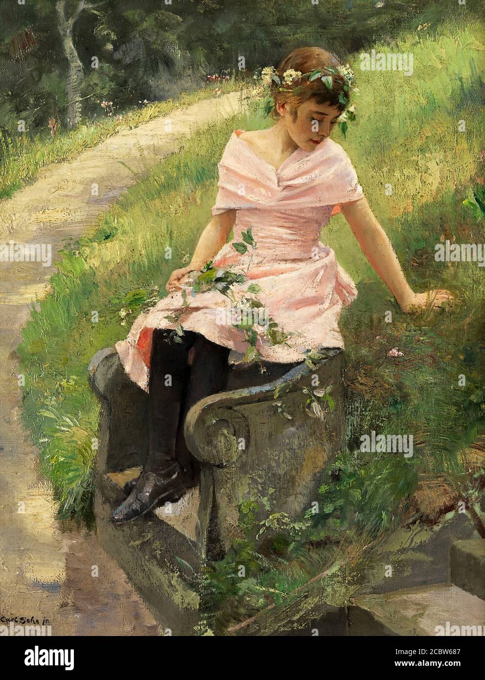 Sohn Carl Rudolph - Die Freundin Des FrÃ¼hlings - German School - 19th ...