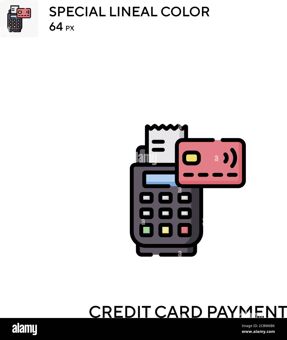 Credit card payment Special lineal color vector icon. Credit card ...