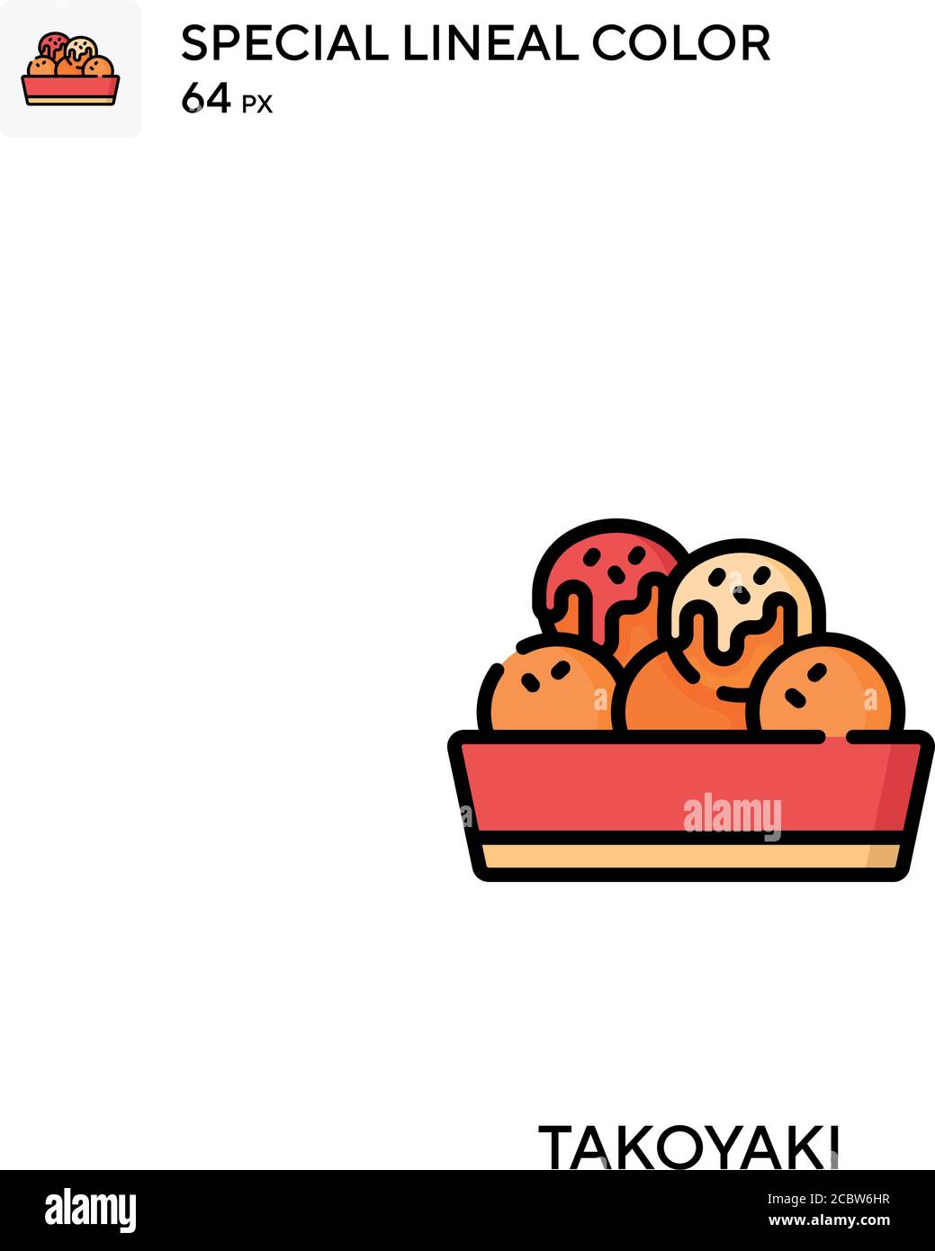 Takoyaki Special lineal color vector icon. Takoyaki icons for your ...