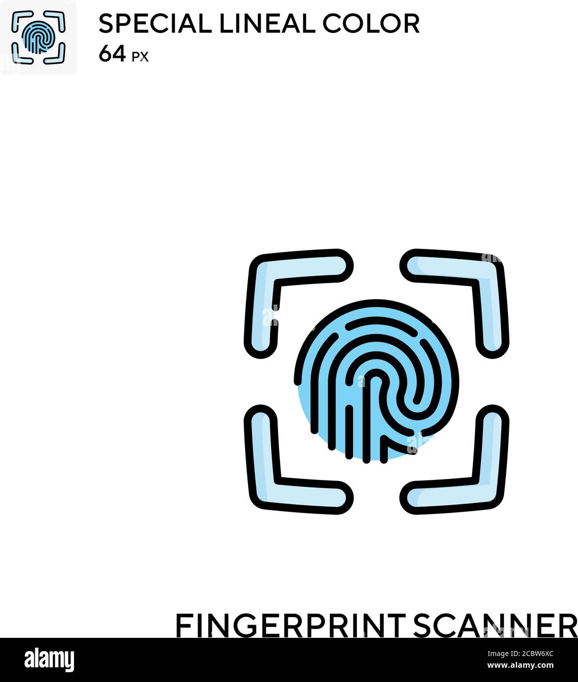 Fingerprint scanner Special lineal color vector icon. Fingerprint ...
