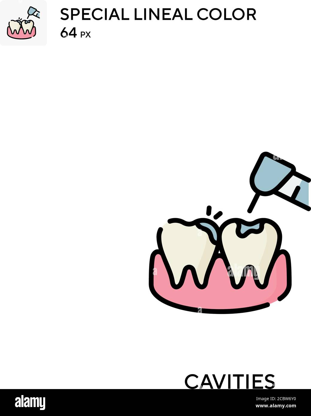 Cavities Special lineal color vector icon. Cavities icons for your ...