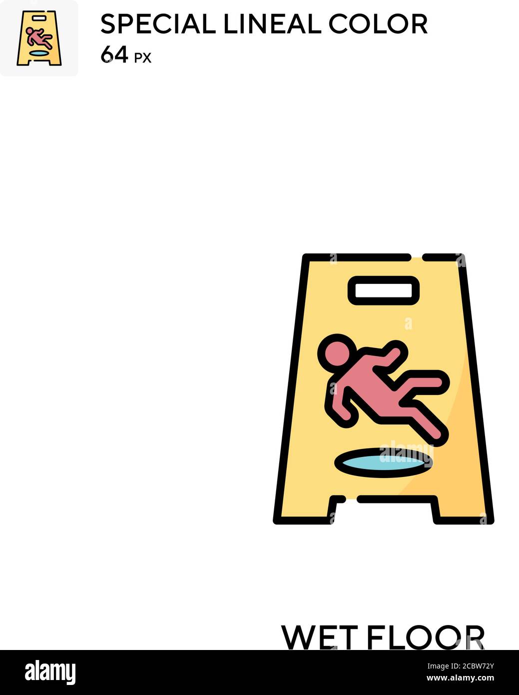 Wet floor Special lineal color vector icon. Wet floor icons for your ...