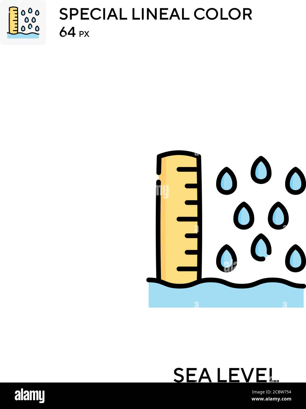 Sea level Special lineal color vector icon. Sea level icons for your ...