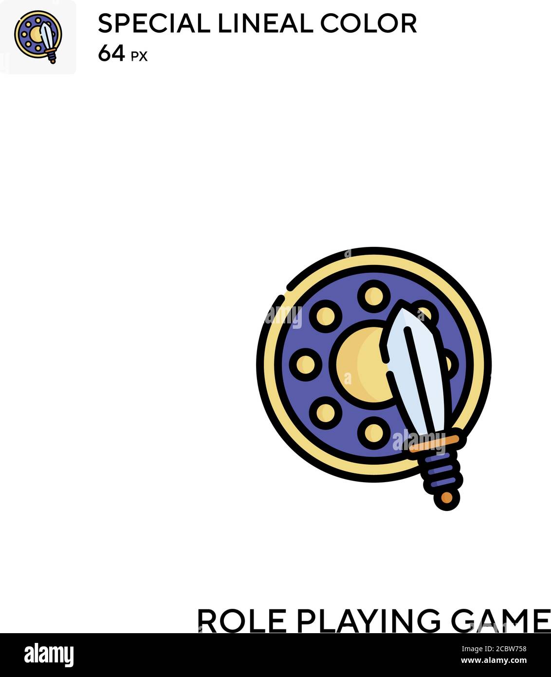 Role playing game Special lineal color vector icon. Role playing game ...