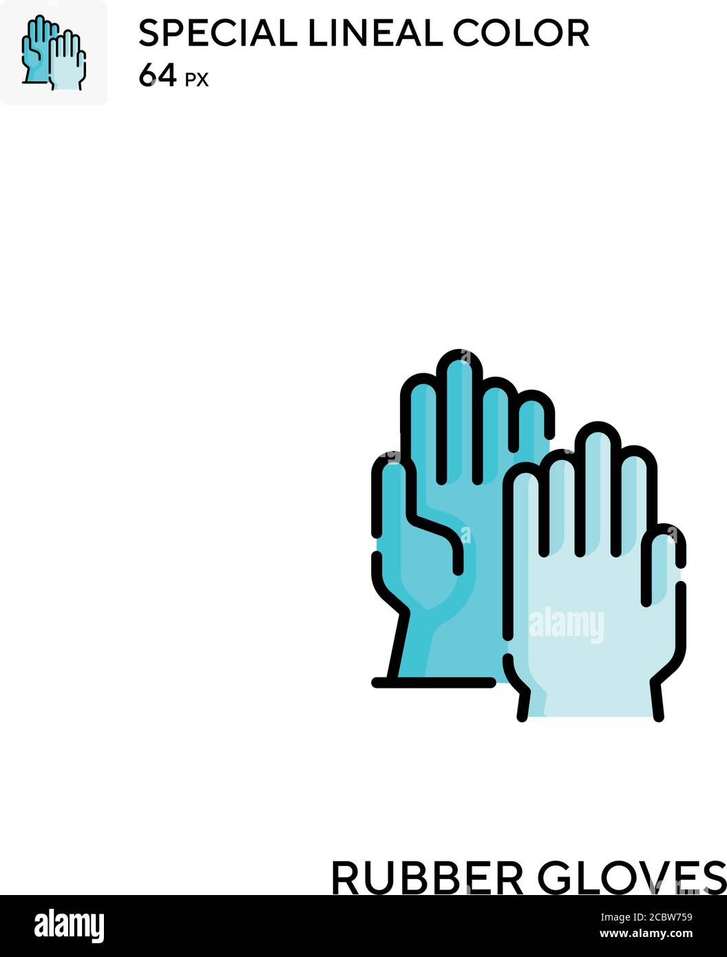 Rubber gloves Special lineal color vector icon. Rubber gloves icons for ...