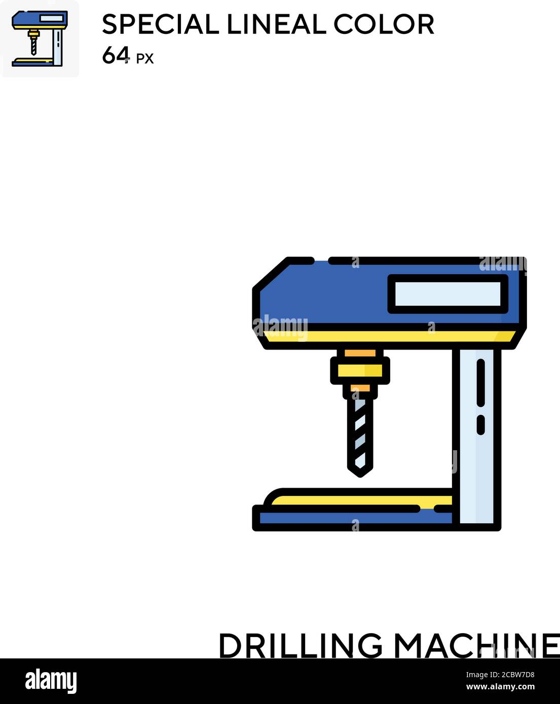 Drilling machine Special lineal color vector icon. Drilling machine ...