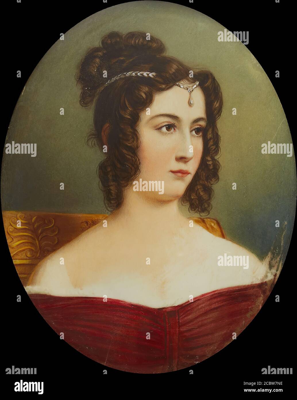 Stieler Joseph Karl - Female Portrait Miniature - German School - 19th ...