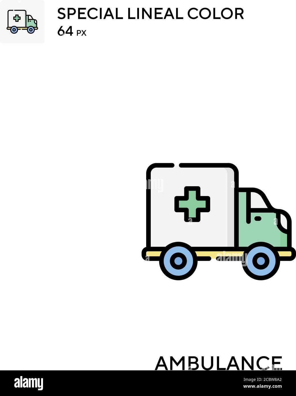 Ambulance Special lineal color vector icon. Ambulance icons for your ...