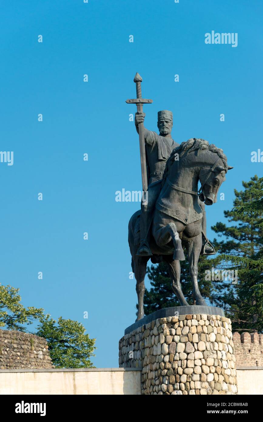 Telavi, Georgia - Statue of Heraclius II at Telavi castle (Batonis ...